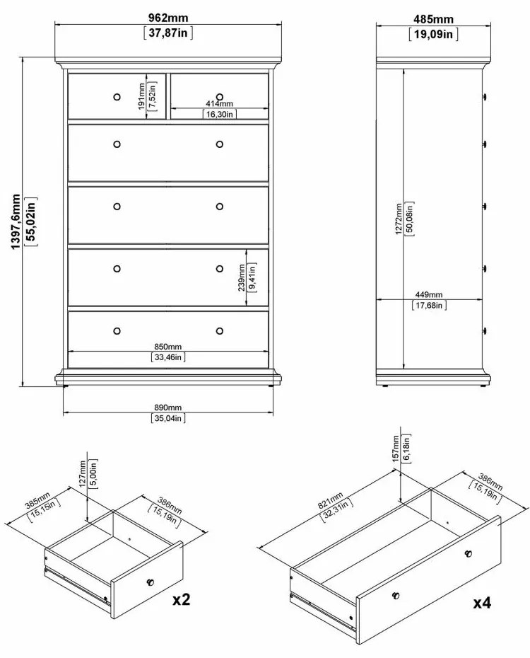 Tvilum Komoda Provence 718 bílá