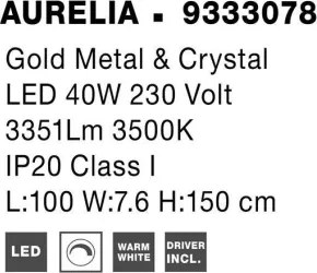 Závěsné LED svítidlo NOVA LUCE AURELIA 43W 3500K 9333078 stmívatelné Triac