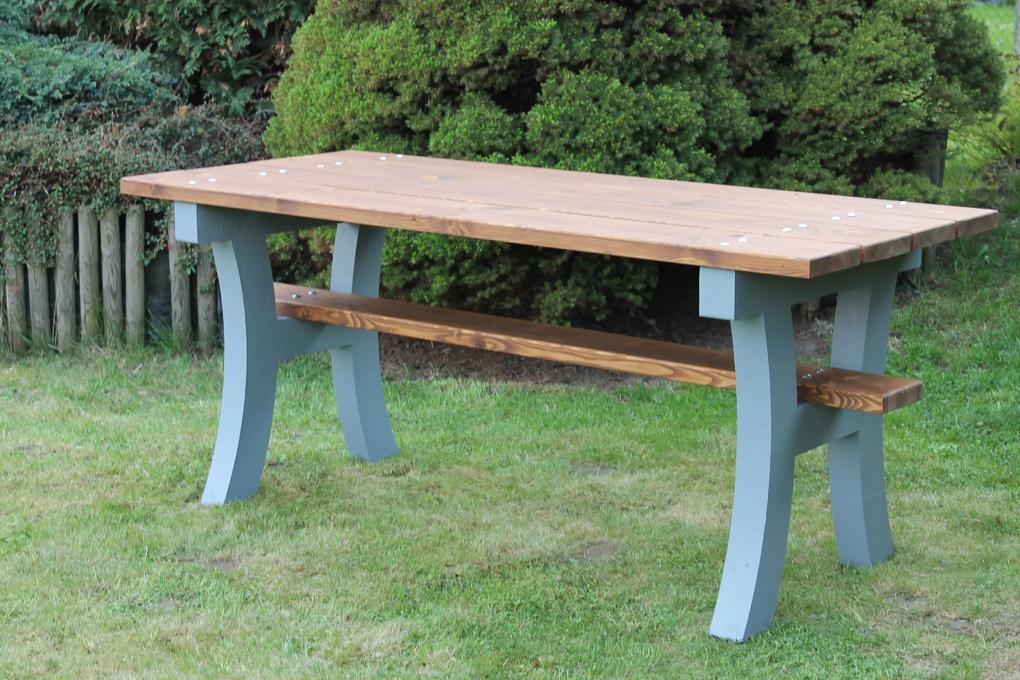 Betonový stůl Pekárek Barva prken: Jedle, Ošetření betonových nohou: Pohledový beton, Délka prken: Prodloužené 180 cm