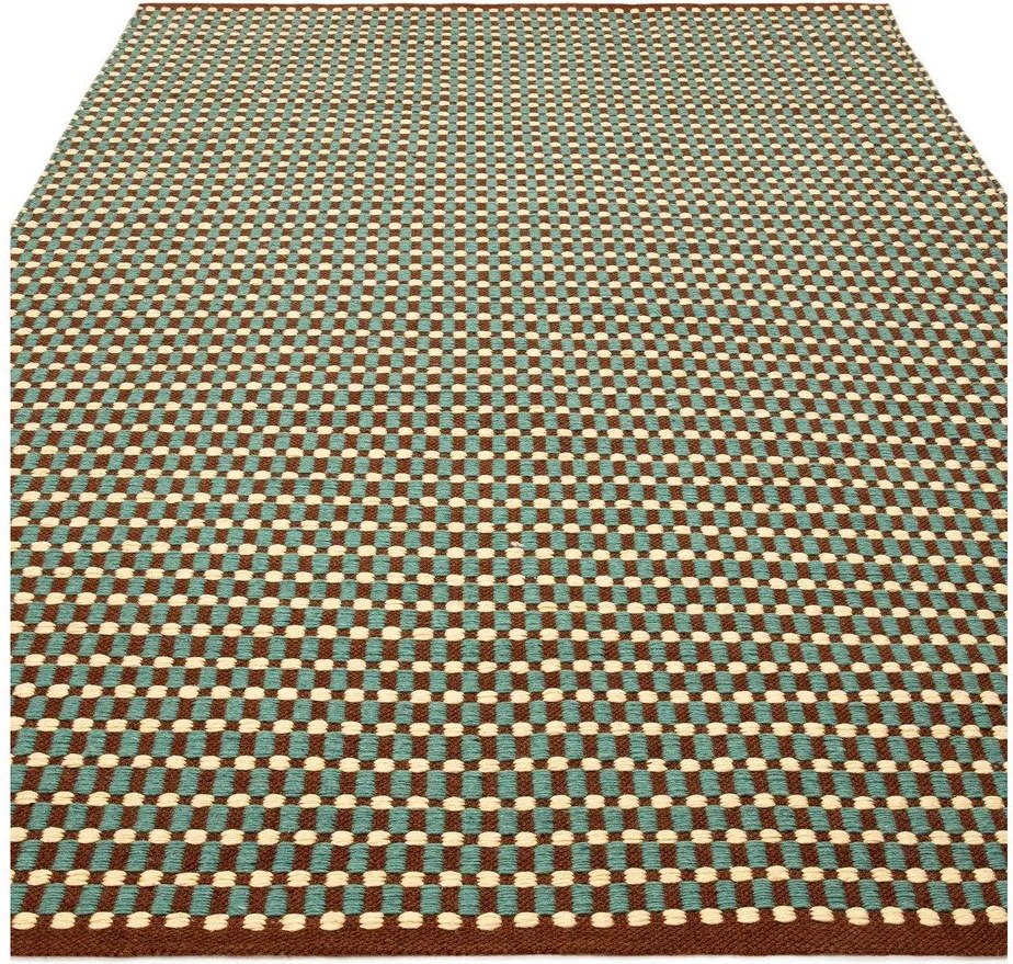Zelenomodrý ručně tkaný koberec s příměsí vlny 120x170 cm Ember – MADE