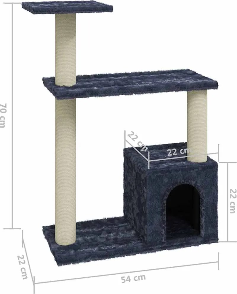 Škrabadlo pro kočky se sisalovými sloupky tmavě šedé 70 cm 171435