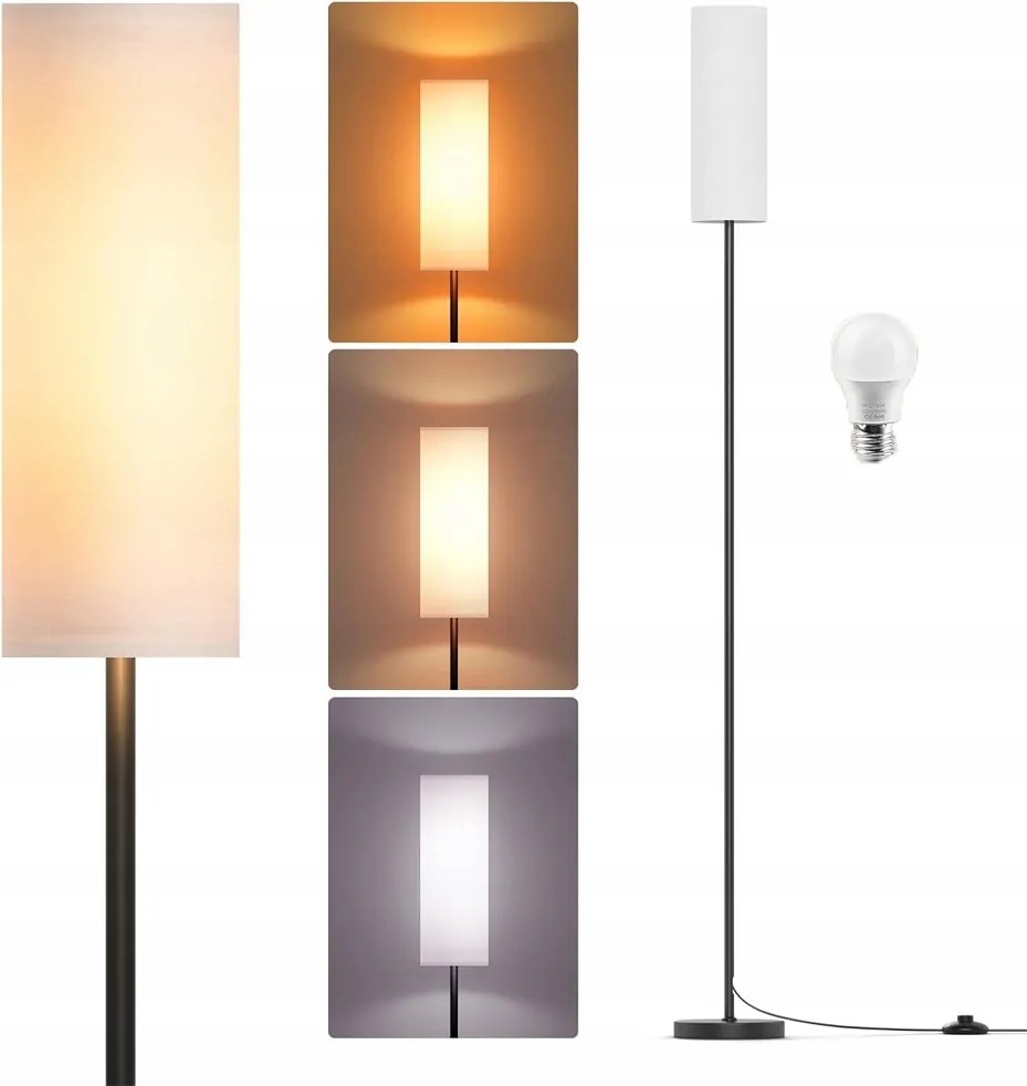 Moderní Lampa 12W Stojací Regulovatelná, Led, Stínidlo 164 CM