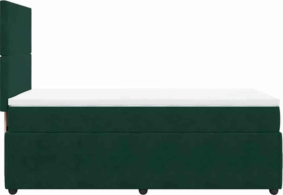 Box spring postel s matrací tmavě zelená 80 x 200 cm samet 3292187
