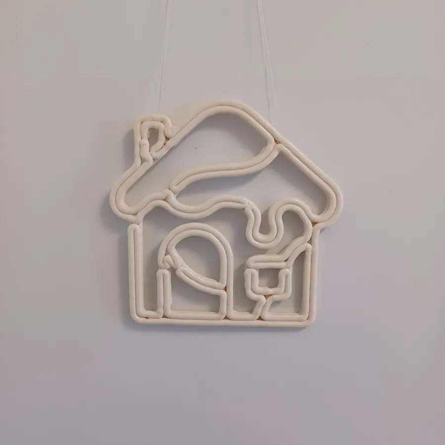 ECOprint ozdoba domeček 30 cm bílá, 3D tisk, plast, venkovní