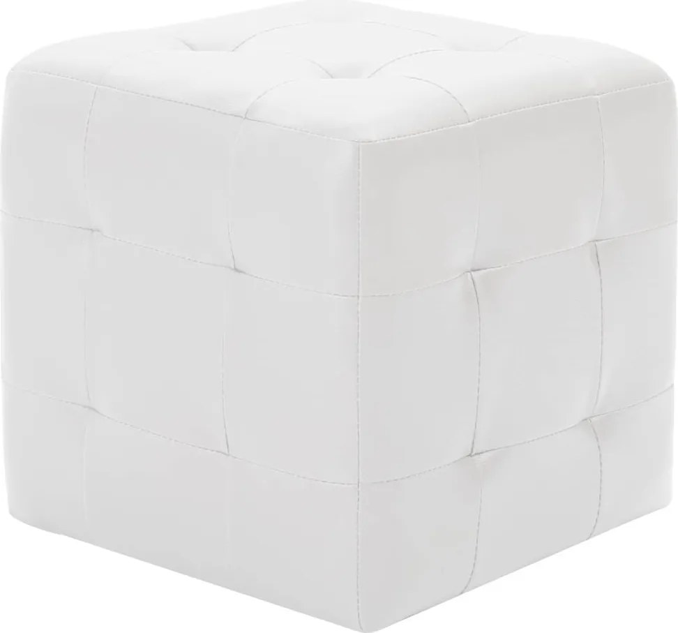 Taburety 2 ks bílé 30 x 30 x 30 umělá kůže 278389