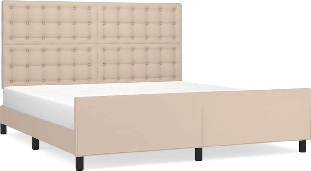 Rám postele s čelem cappuccino 160x200 cm umělá kůže 3125584