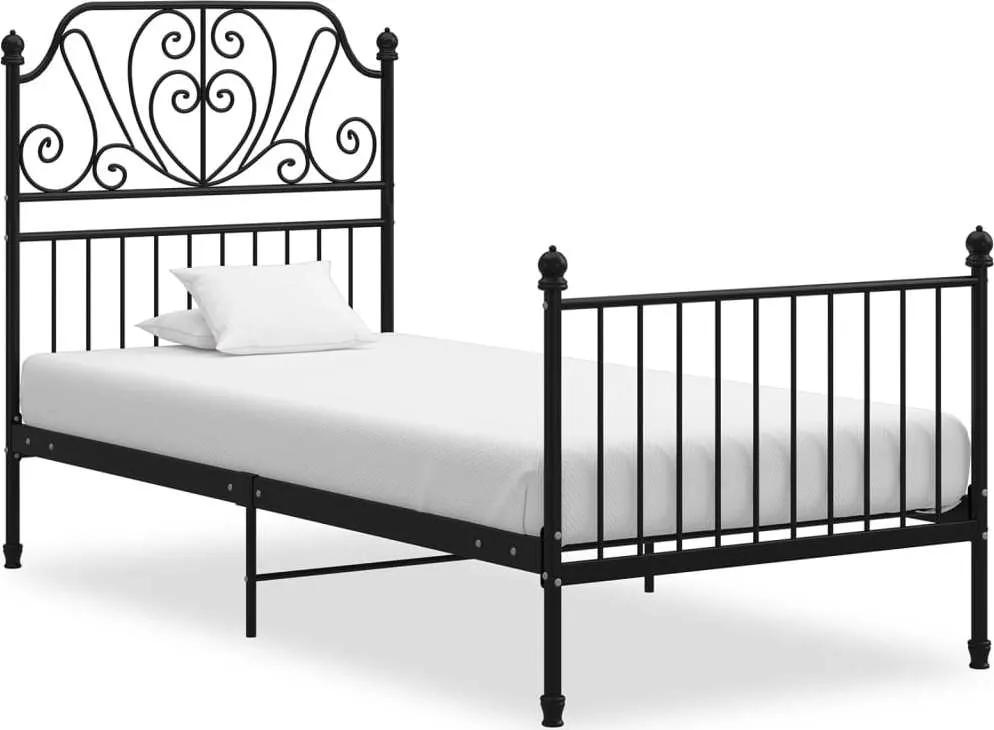 vidaXL Rám postele kov 90 x 200 cm [324842] Barva: Černá