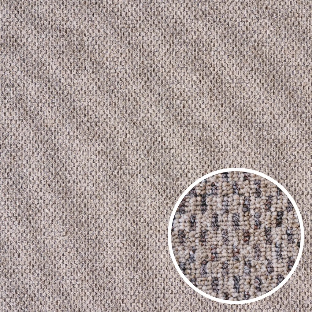 Timzo, Metrážový koberec Rubin 2114 sand, na míru, šíře 4m, béžová, ab (mřížka), chodba / předsíň