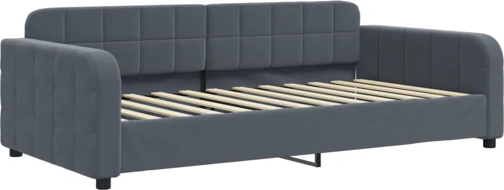 Válenda s přistýlkou tmavě šedá 90 x 200 cm samet 3196930