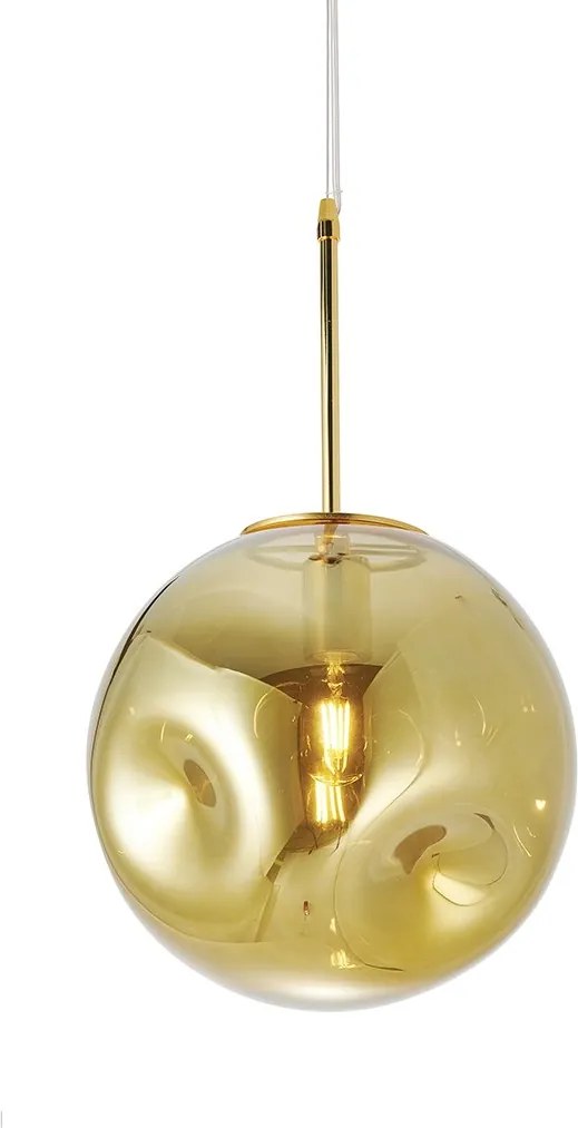 Sada 2 ks: Závěsná skleněná lampa Blown Brass 30 cm