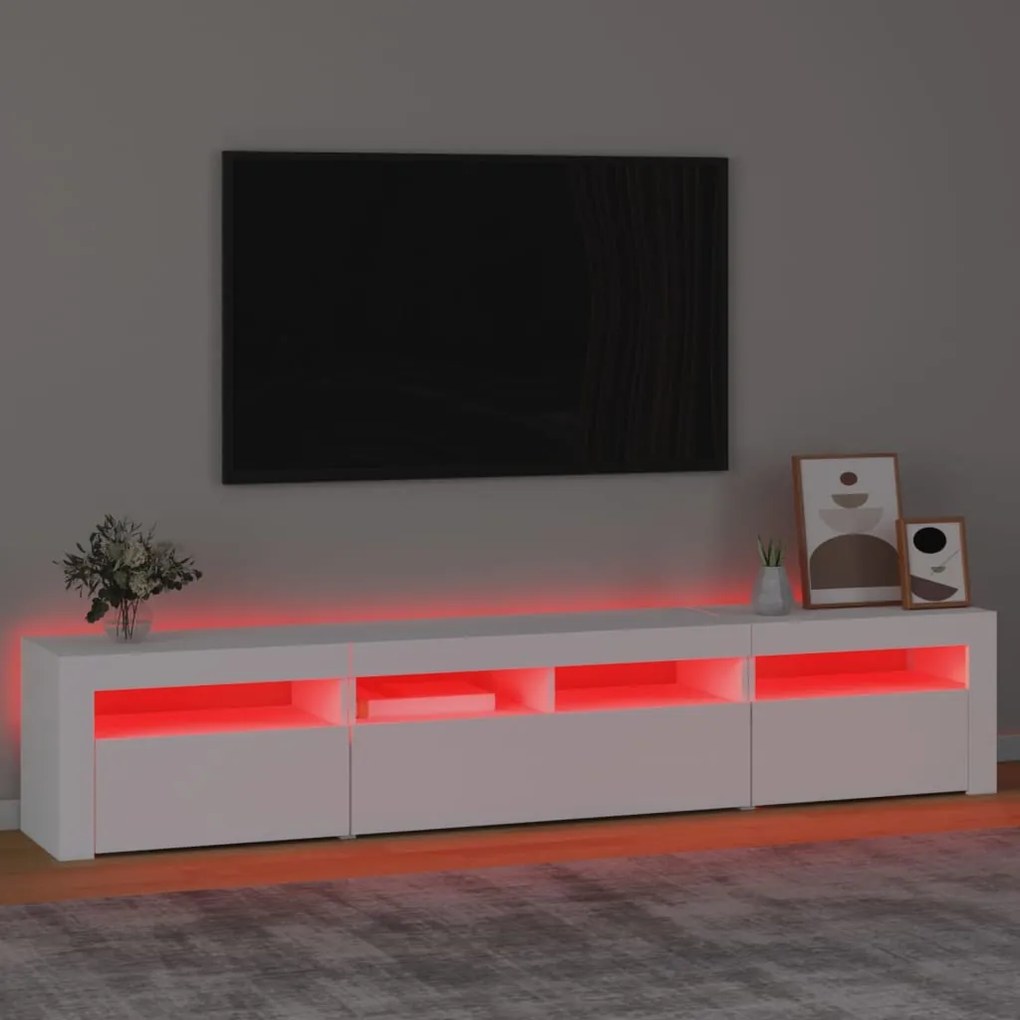 TV skříňka s LED osvětlením bílá 210 x 35 x 40 cm 3152730