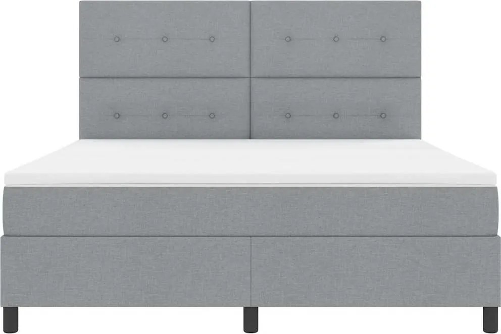 Postel s boxspringem s čelo Světle šedá 180 x 200 cm textil 3339406