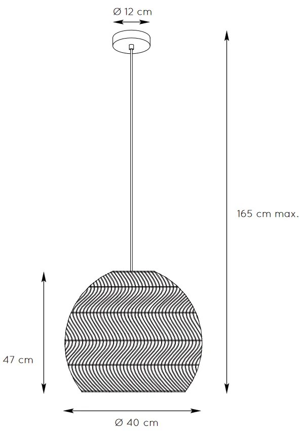 LUCIDE Závěsné svítidlo Molly, průměr 40 cm