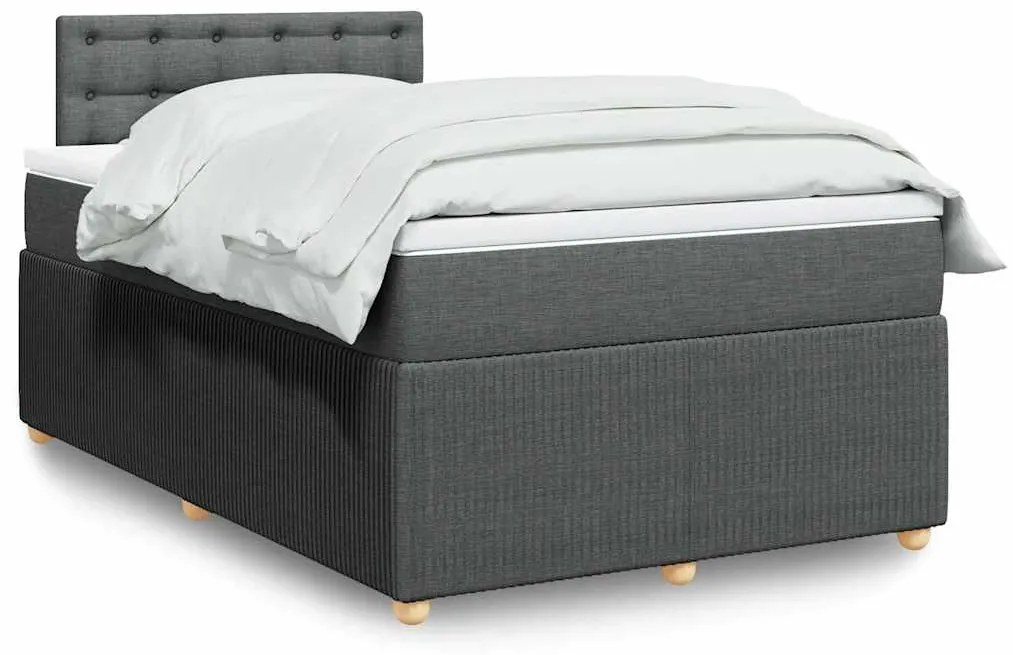 Box spring postel s matrací tmavě šedá 120x190 cm textil 3287410