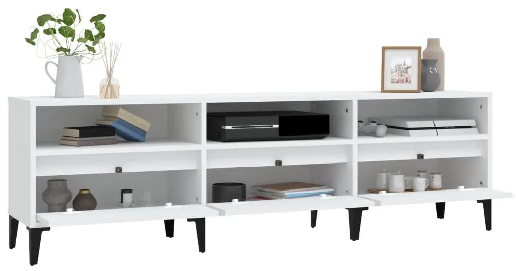 TV skříňka bílá 150 x 30 x 44,5 cm kompozitní dřevo