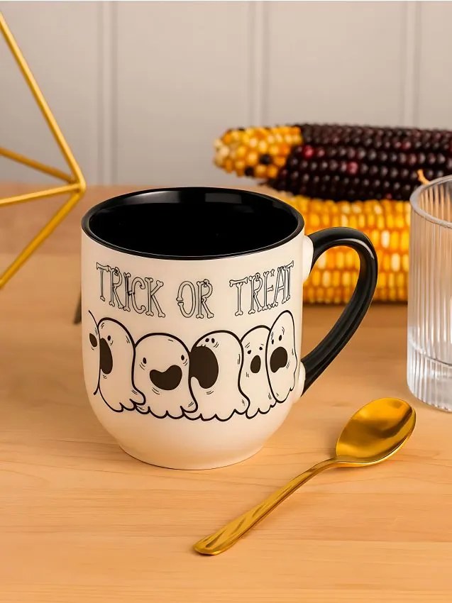 Sinsay - Keramický hrnek s uchem na Halloween - bílá