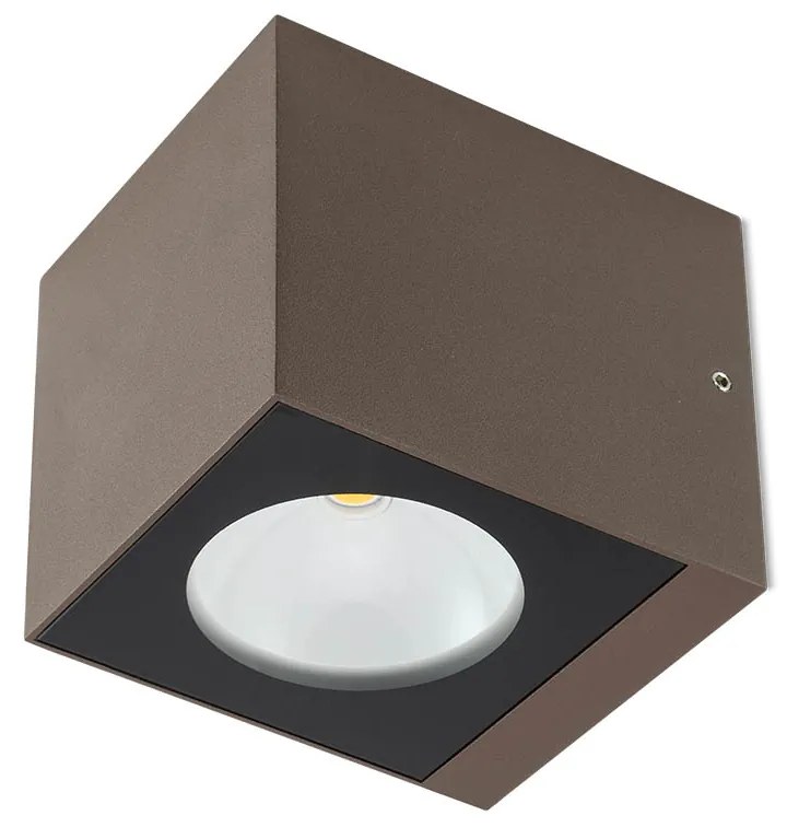 Redo group Redo Teko, rezavohnědé nástěnné exteriérové svítidlo se svícením dolu, 6W LED 3000K, výška 9,4cm, IP65