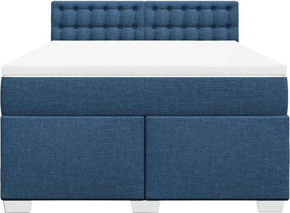 Box spring postel s matrací modrá 140x190 cm textil 3285903