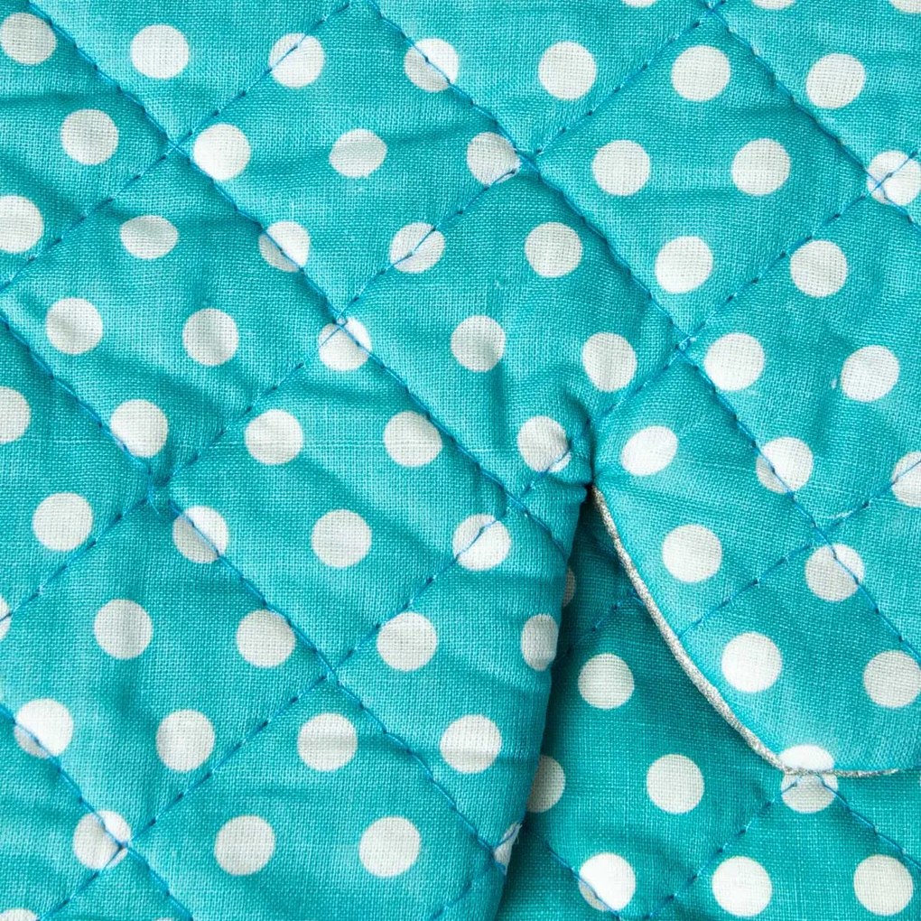 TextilCentrum.cz Kuchyňská chňapka bavlna / teflon HOME POINT, tyrkysová s puntíky, 27x17cm 2ks (pravá, levá)