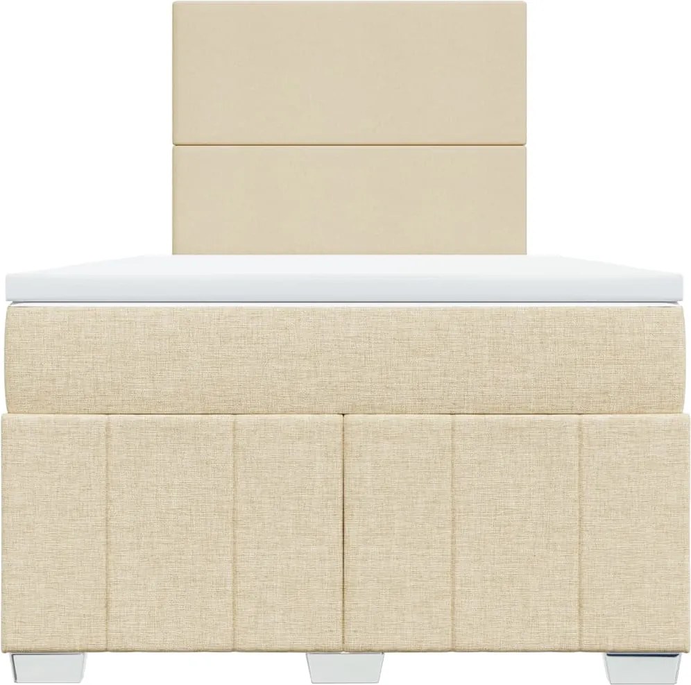 Box spring postel s matrací krémová 120x190 cm textil 3291605