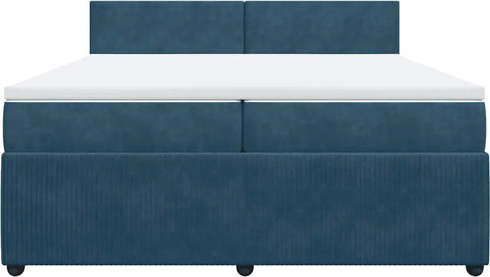 Box spring postel s matrací modrá 200 x 200 cm samet 3287828