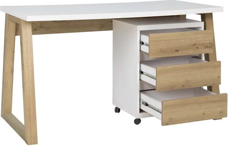 ADRK Furniture Stůl s kontejnerem IWO I DE-Iwo-I-W+ART-T021