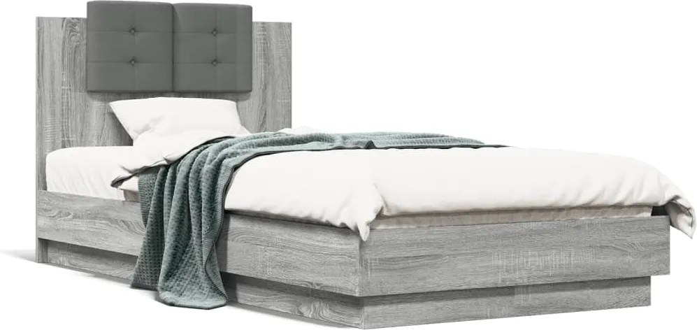 Rám postele s čelem šedý sonoma 75 x 190 cm kompozitní dřevo 3209980
