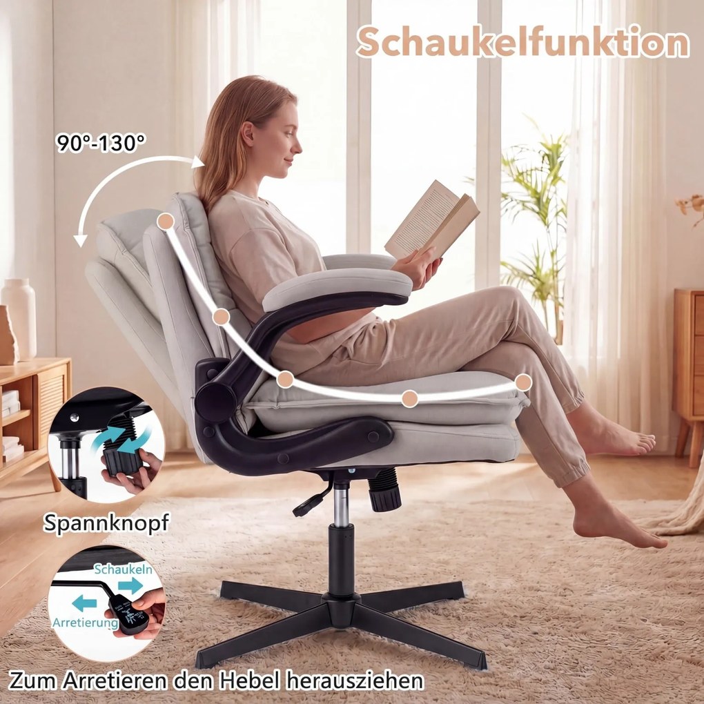 Costway Ergonomická kancelářská židle, výškově nastavitelná psací židle