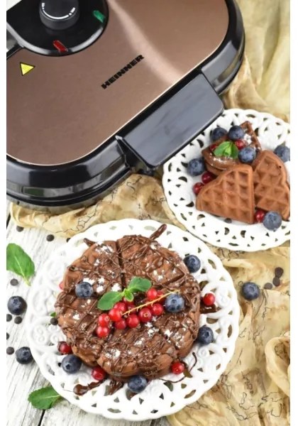 Heinner HWF-1000CR - Vaflovač 1000W/230V černá/rose gold