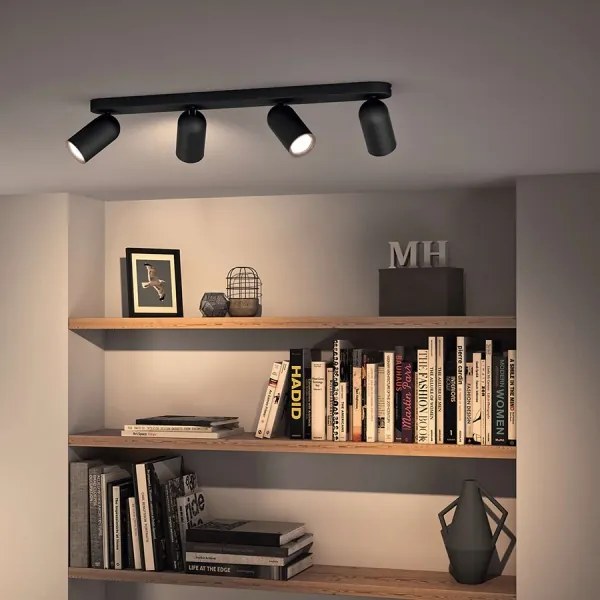 Philips - LED RGBW Stmívatelné bodové svítidlo 4xGU10/4,8W/230V3000K černá + DO