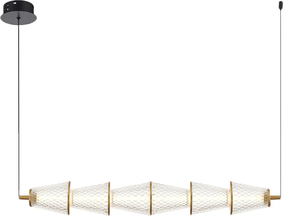 Závěsné svítidlo Sansa, 6x transparentní skleněné stínítko, b/g
