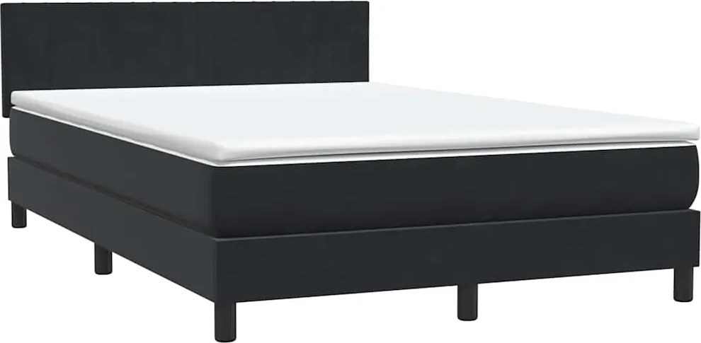 Box spring postel s matrací černá 160x210 cm samet 3316409