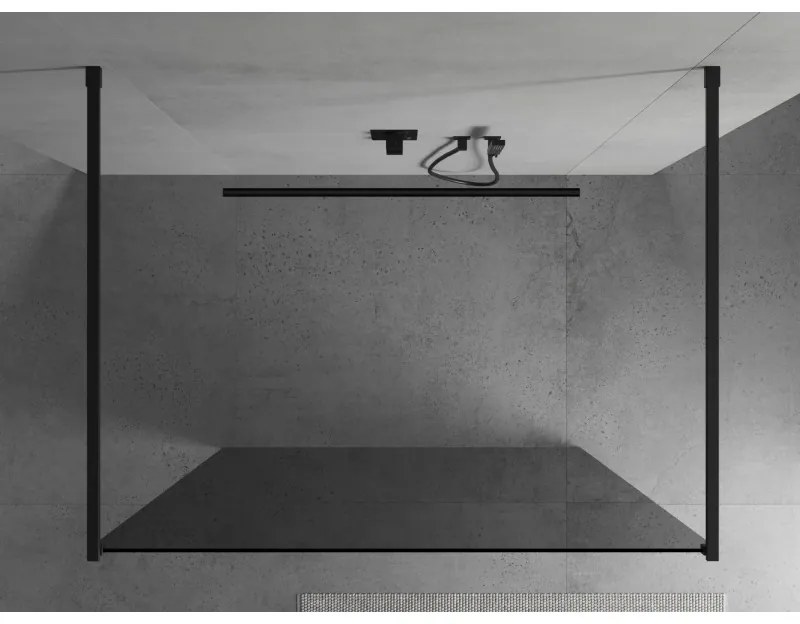 Mexen Kioto volně stojící sprchová zástěna 110 x 200 cm, Grafitově černá, Černá - 800-110-002-70-40