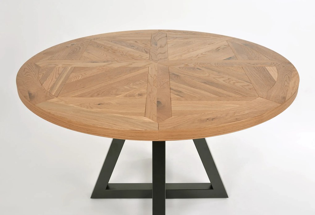 Jídelní stůl Indus 125 cm z masivu dub přírodní/grafit