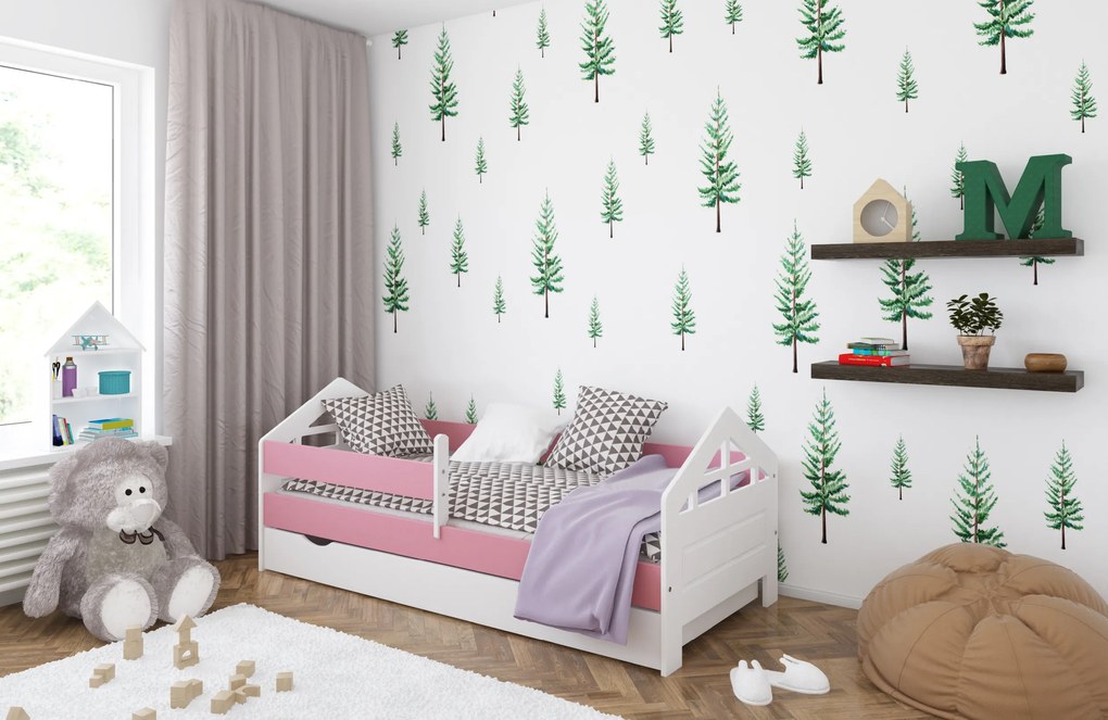 BabyBeds Dětská postel ALA Velikost postele: 180x80 cm, Barevné provedení: Růžová, Úložný prostor: Ano, s úložným prostorem Bílá