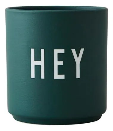 Tmavě zelený porcelánový hrnek 300 ml Hey – Design Letters