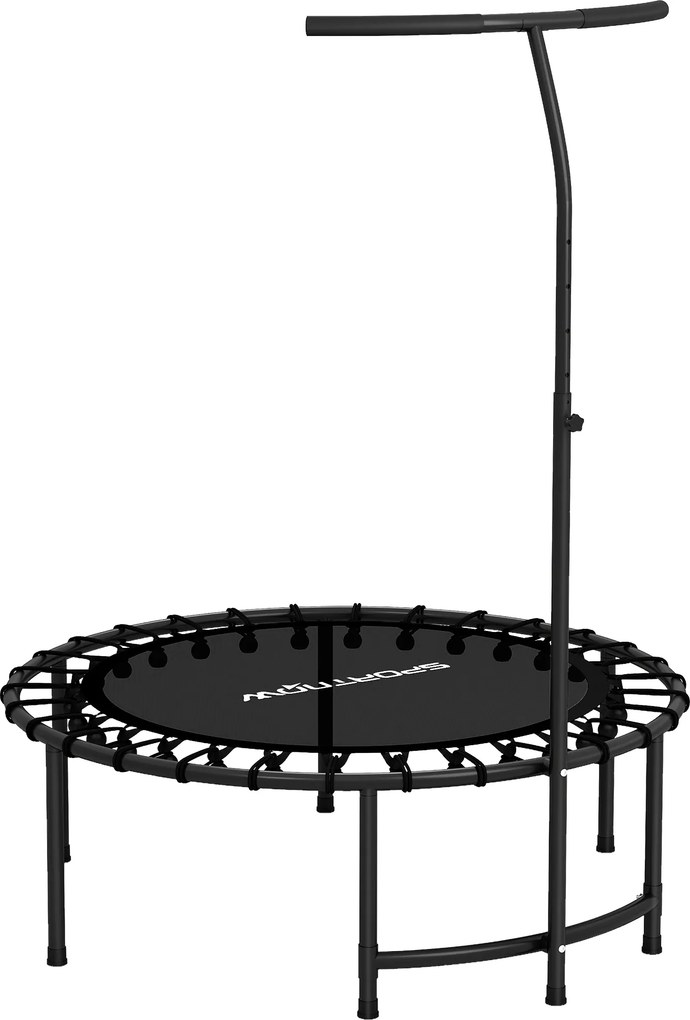 SPORTNOW Rebounder trampolína, 5stupňově nastavitelná rukojeť, workout trampolína, černá