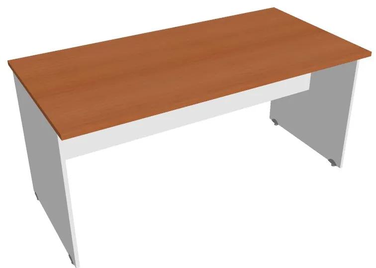 Stůl jednací rovný 160 cm - Hobis Gate GJ 1600 Dekor stolové desky: třešeň, Dekor lamino podnože: bílá