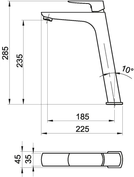 Novaservis - Umyvadlová baterie NOBLESS EGO 28,5 cm lesklý chrom