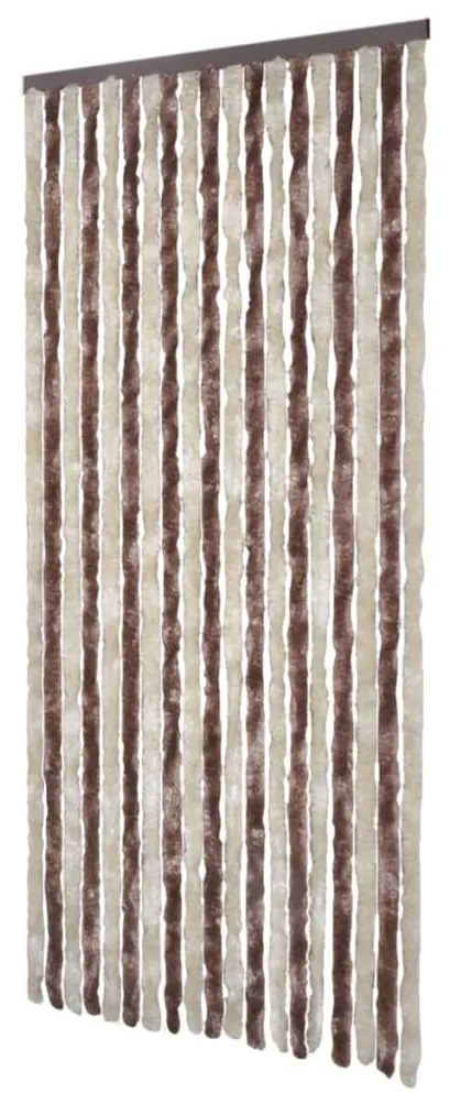 Závěs proti hmyzu béžový a světle hnědý 90 x 220 cm Chenille 240571