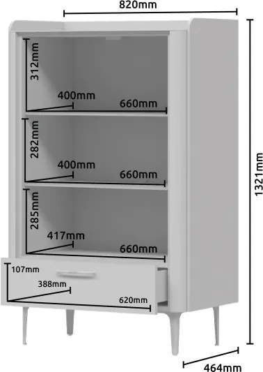 Vitrína AIR - V82-2KS1F/AI - Pepper bílá lak mat
