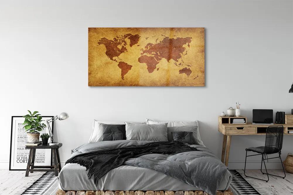 akrylový obraz Starý hnědý mapa 140x70 cm