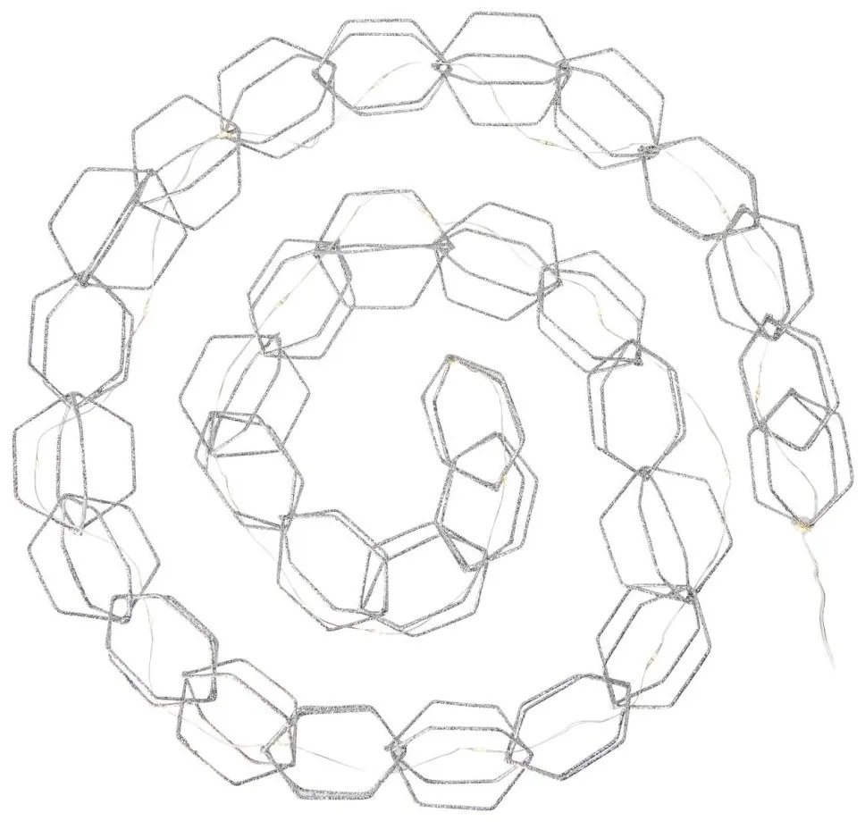 Markslöjd 705753 - LED Dekorační řetěz SERVE LED/3xAA 1,9m stříbrná