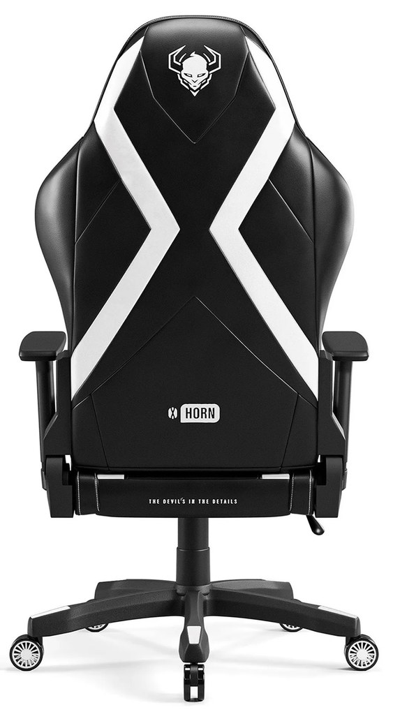 Herní židle z ekokůže King Size, černo-bílá: Diablo X-Horn 2.0