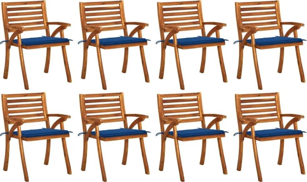 vidaXL Zahradní židle s poduškami 8 ks masivní akáciové dřevo [3075205] Barva: krémová