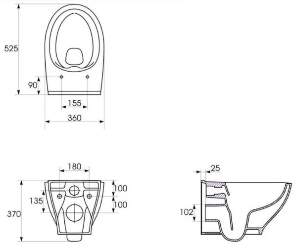 Cersanit K701-147 - Závěsné WC s prkénkem SAVIO keramika/bílá