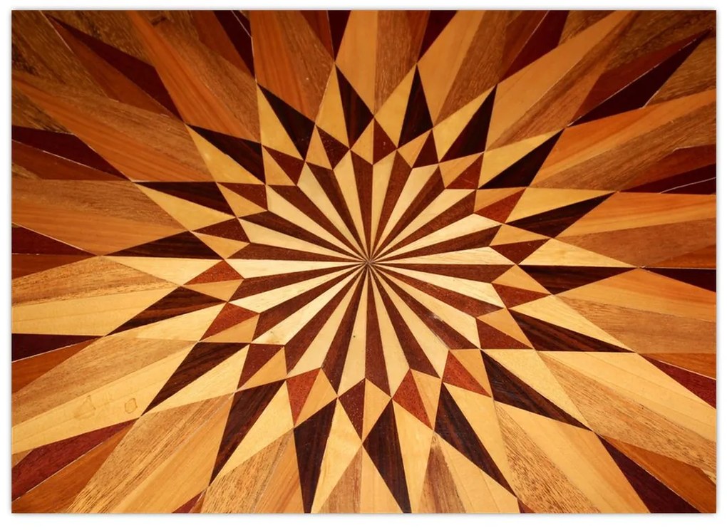 Skleněný obraz - Dřevěná koláž (70x50 cm)