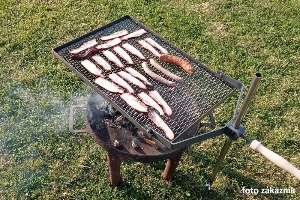 Skládací grilovací rošt polohovací 60 x 40 cm ✔ Rošt s přepravním vakem