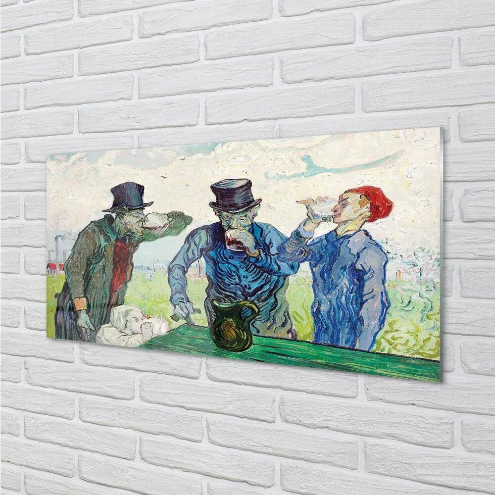 Obraz na skle Umění muži setkání 100x50 cm