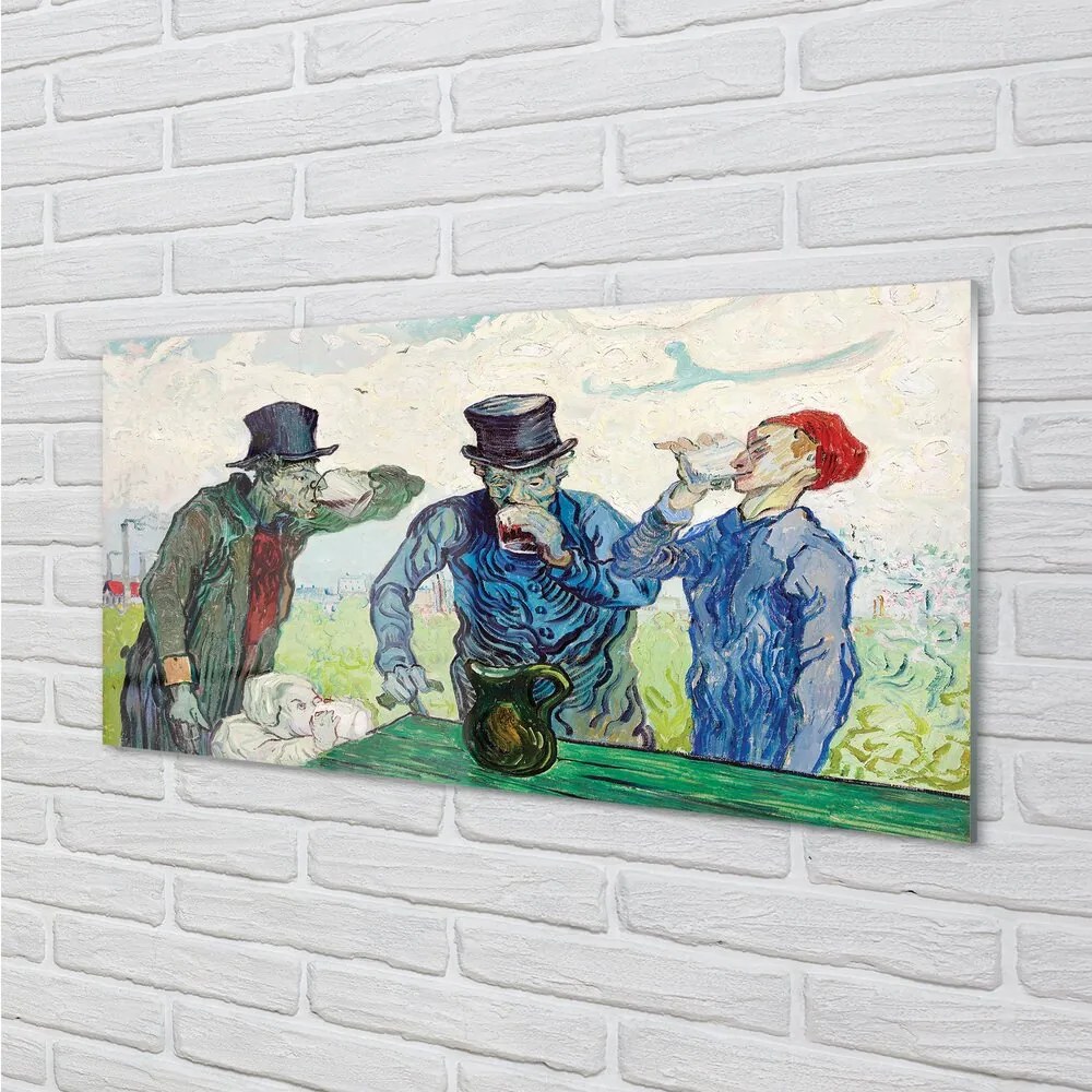 Obraz na skle Umění muži setkání 120x60 cm